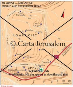 Tel Hazor – Map Of The Mound And Excavation Areas - Biblewhere