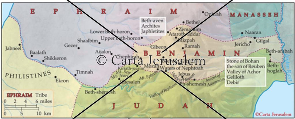 The Borders Of The Tribe Of Benjamin And Its Neighbors - Biblewhere